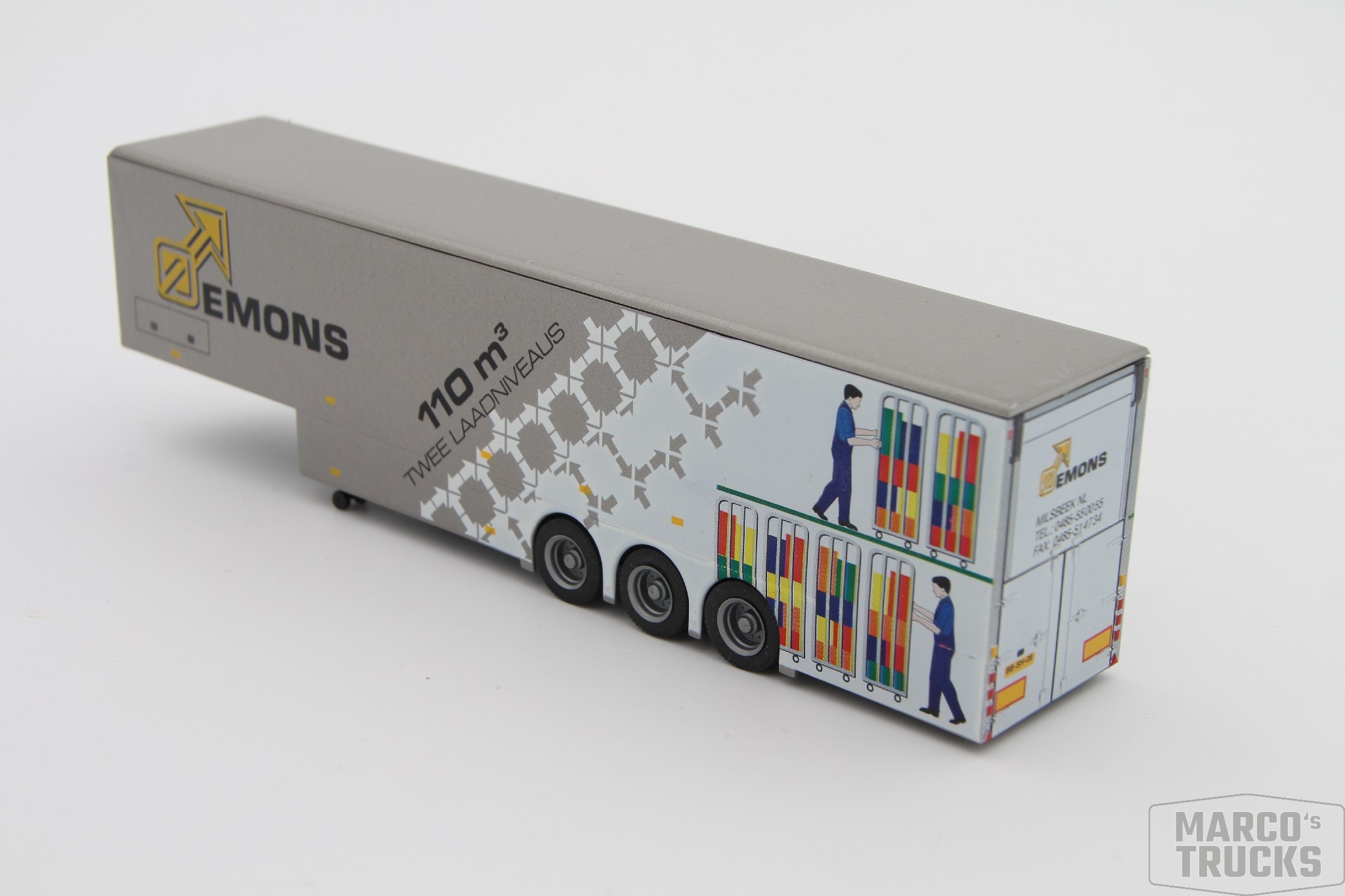 Albedo Doppelstockauflieger silbergrau „Emons Milsbeek NL“ /AL1003