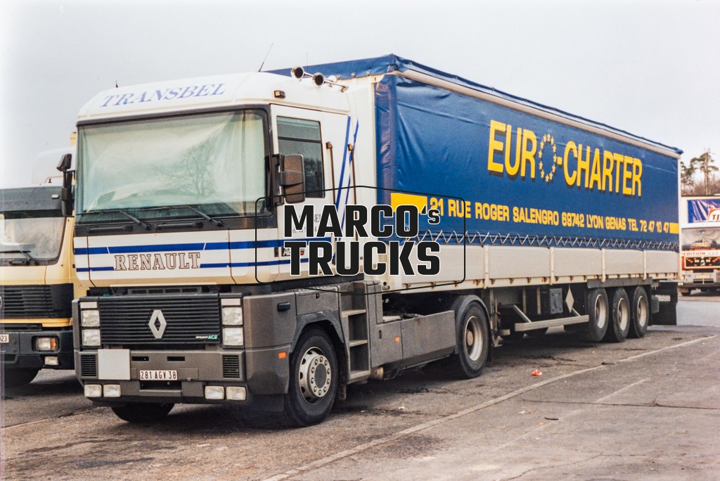 LKW Foto Renault AE 430 Truck Frankreich weiß TRANSBEL #a1uu