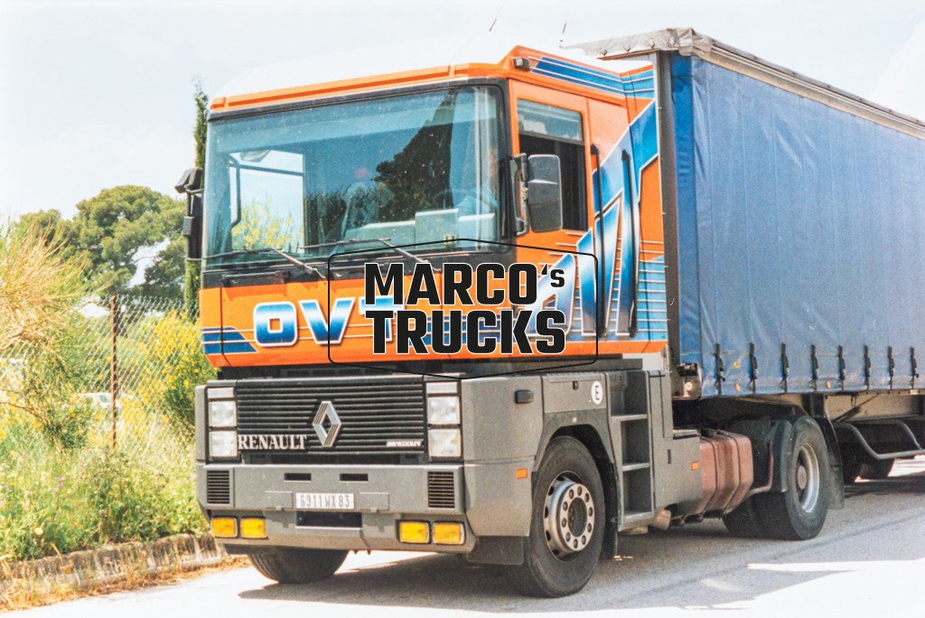 LKW Foto Renault Magnum AE Truck Frankreich Orange OVT #a3hn