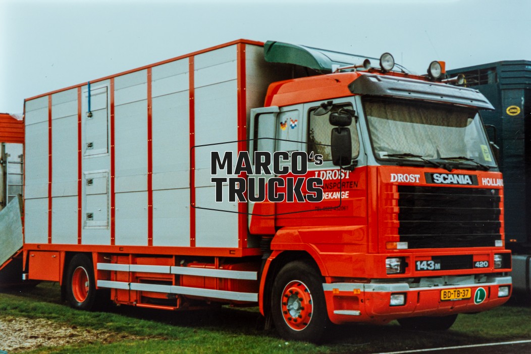 LKW Foto Scania 143M 420 Viehtransporter Niederlande rot J. Drost ...