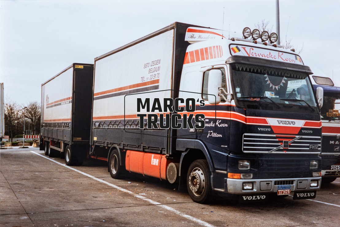 LKW Foto Volvo FH12 Planensattelzug Belgien blau Vervaeke Koen Pittem #a4yp