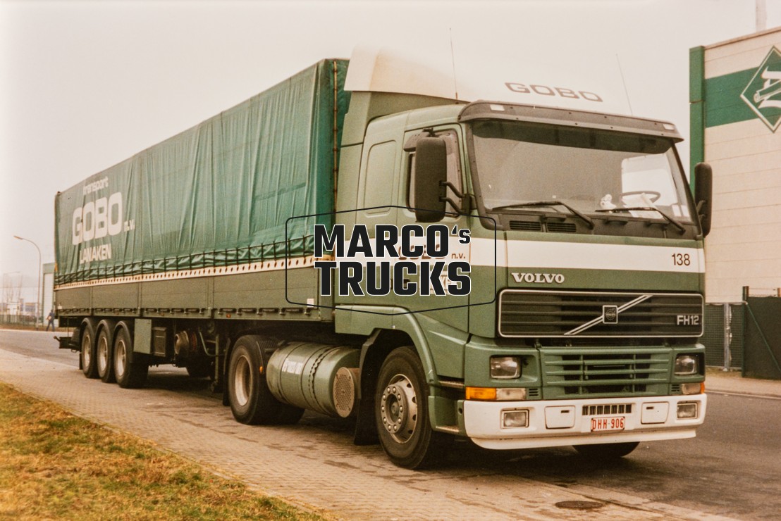 LKW Foto Volvo FH12 Planensattelzug Belgien grün GOBO LANAKEN #a4yy