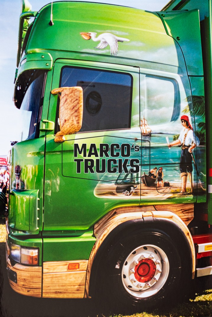 LKW Foto Scania R-Series Tractor unit only grün pirate scene with ship ...