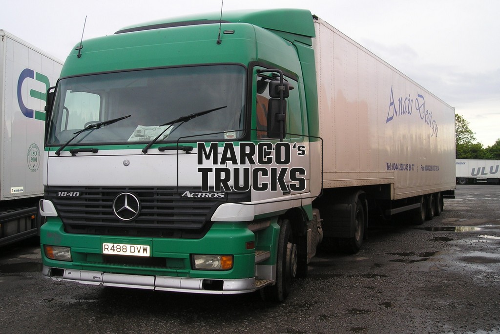 LKW Foto Mercedes-Benz 1840 Actros Kofferauflieger UK grün Anais Design ...
