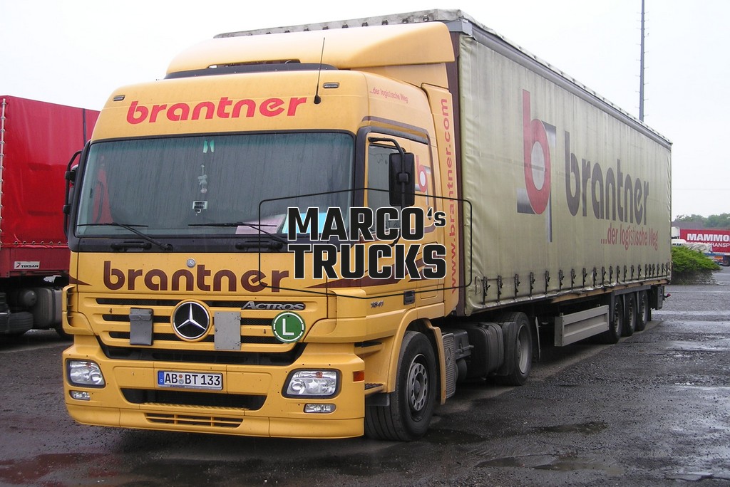LKW Foto Mercedes-Benz Actros Planensattelzug Deutschland gelb brantner ...