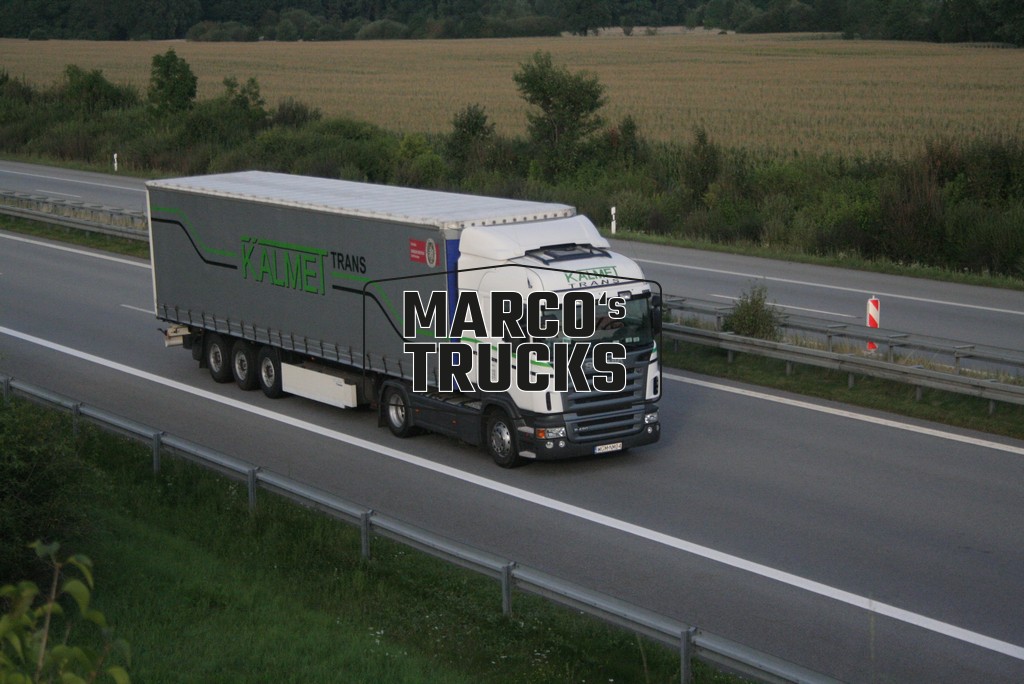 LKW Foto Scania R-Series Planensattelzug Litauen weiß KALMET TRANS #b7ml