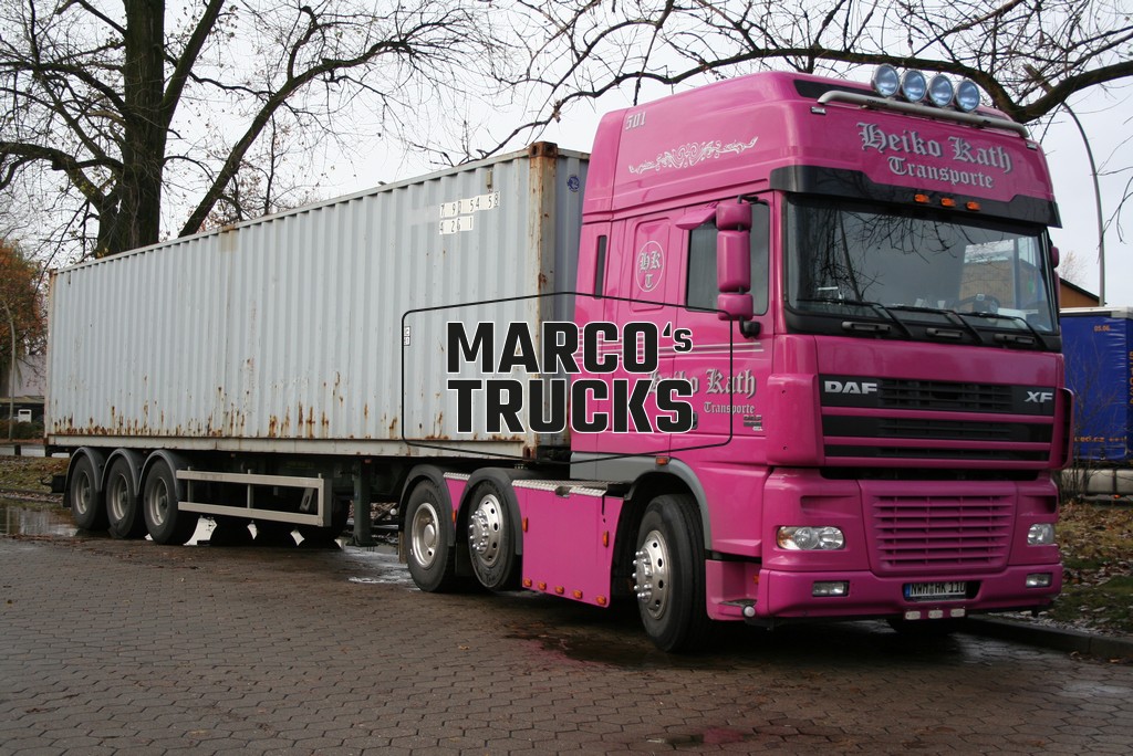 LKW Foto DAF XF Container-Sattelauflieger Deutschland rosa Heiko Kath ...