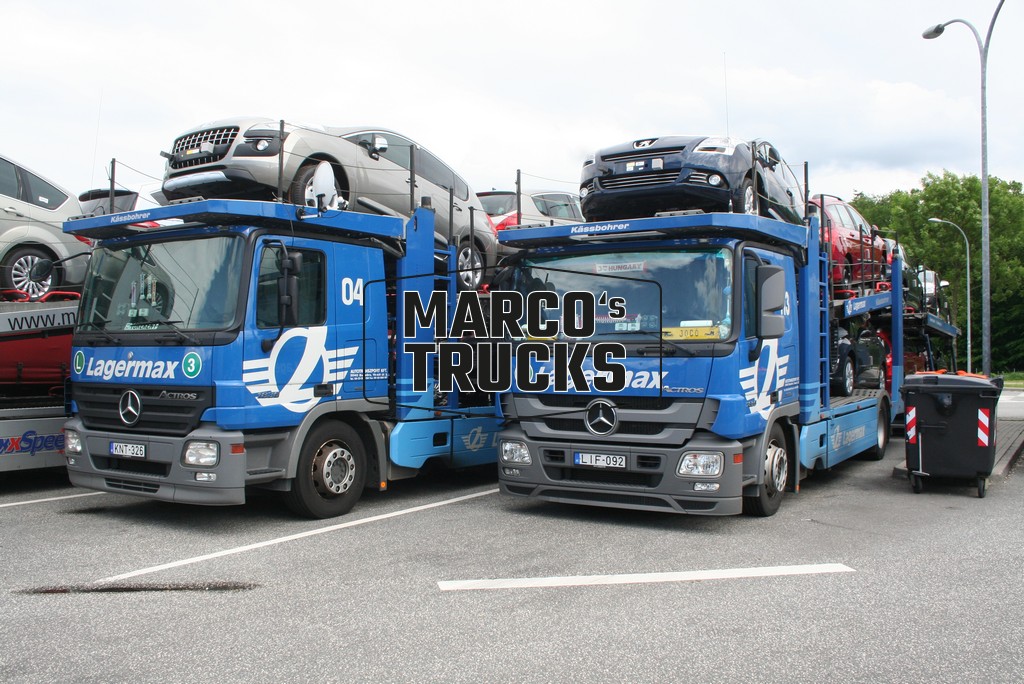 LKW Foto Mercedes-Benz Actros Autotransporter Ungarn blau Lagermax #b8ht