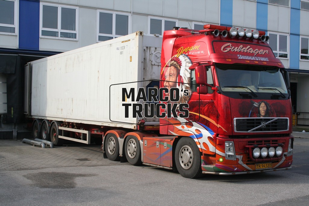 LKW Foto Volvo FH Container-Sattelauflieger Dänemark rot Guldager Dream ...