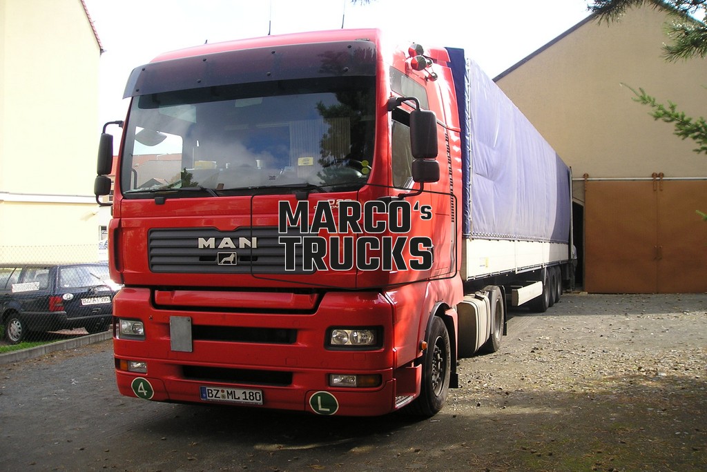 LKW Foto MAN TGA Planensattelzug Deutschland rot D20 COMMON RAIL #c2vg