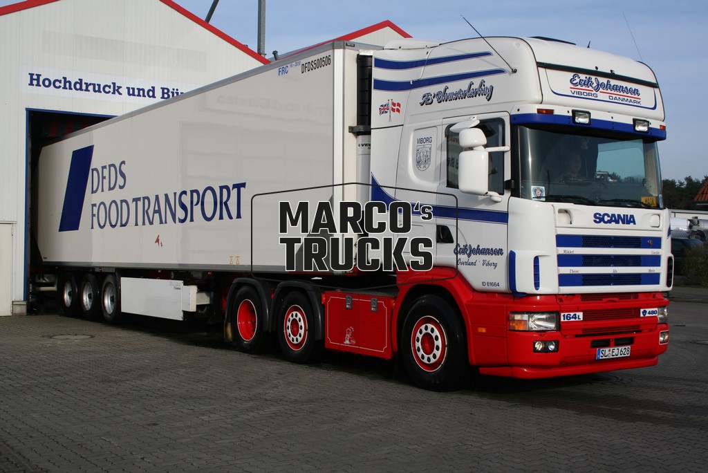 LKW Foto Scania 164L 480 Kühlsattelauflieger Dänemark weiß Eck Johansen ...