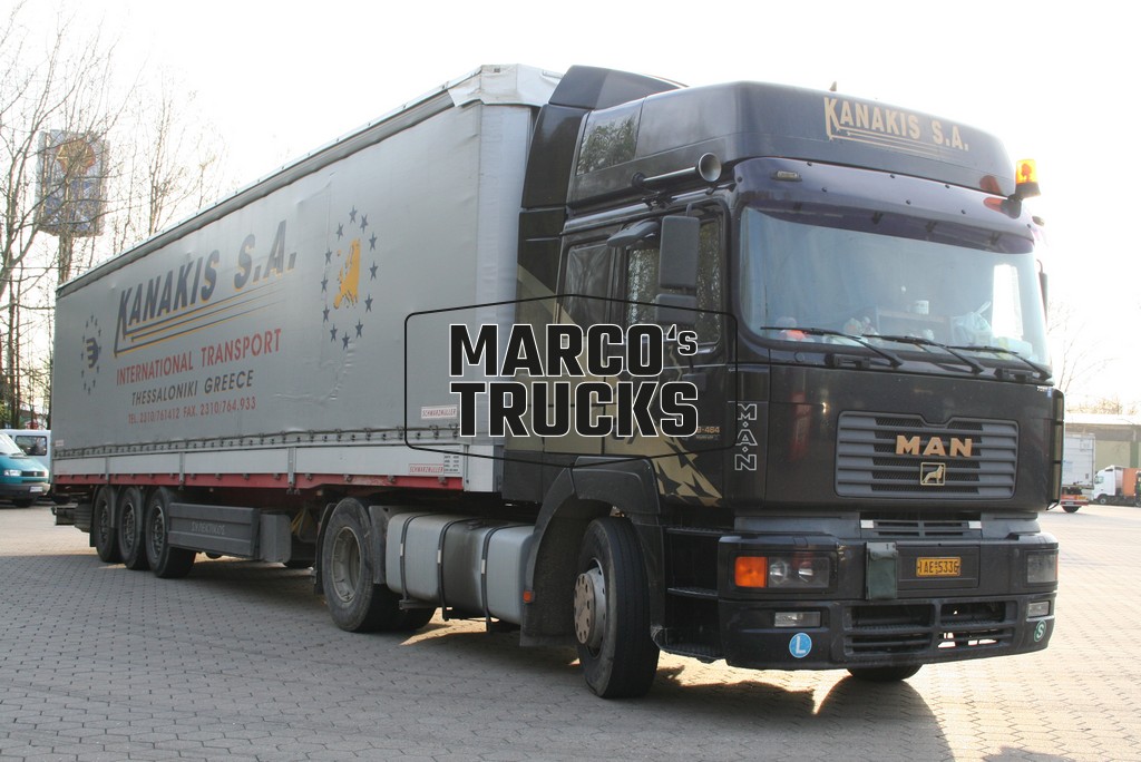 LKW Foto MAN F2000 18.464 Planensattelzug Griechenland schwarz KANAKIS S.A. INTERNATIONAL ...