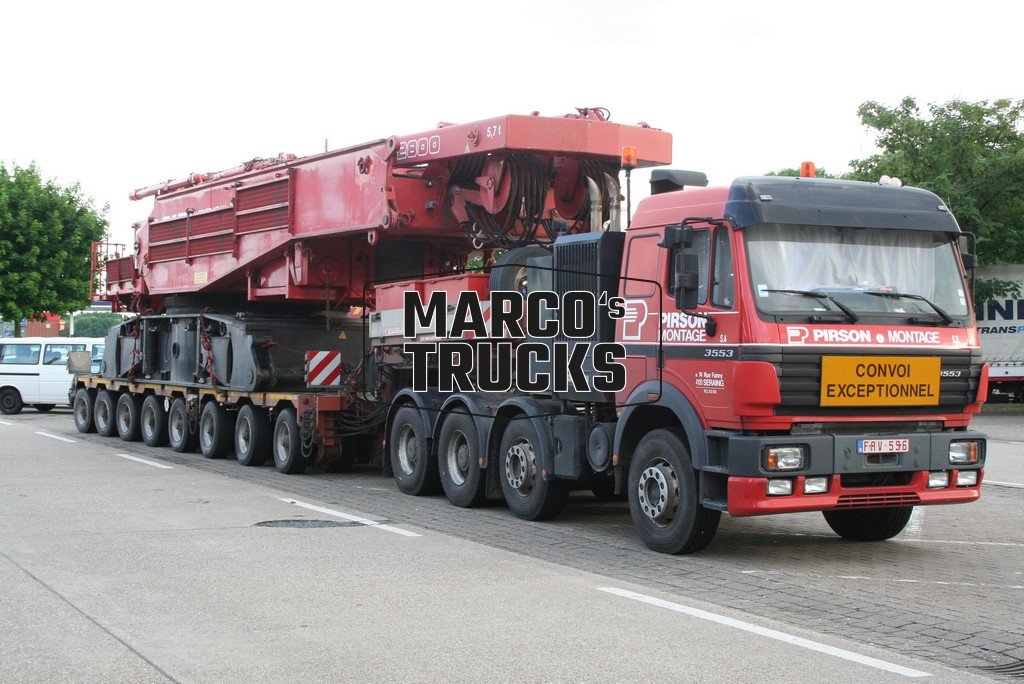 LKW Foto Mercedes-Benz Schwerlast Belgien rot PIRSON MONTAGE, CONVOI ...