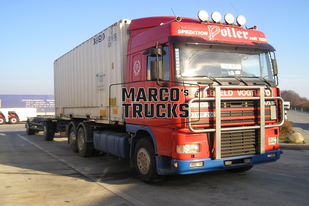 LKW Foto DAF XF 95 Container-Sattelauflieger Deutschland rot Poller ...