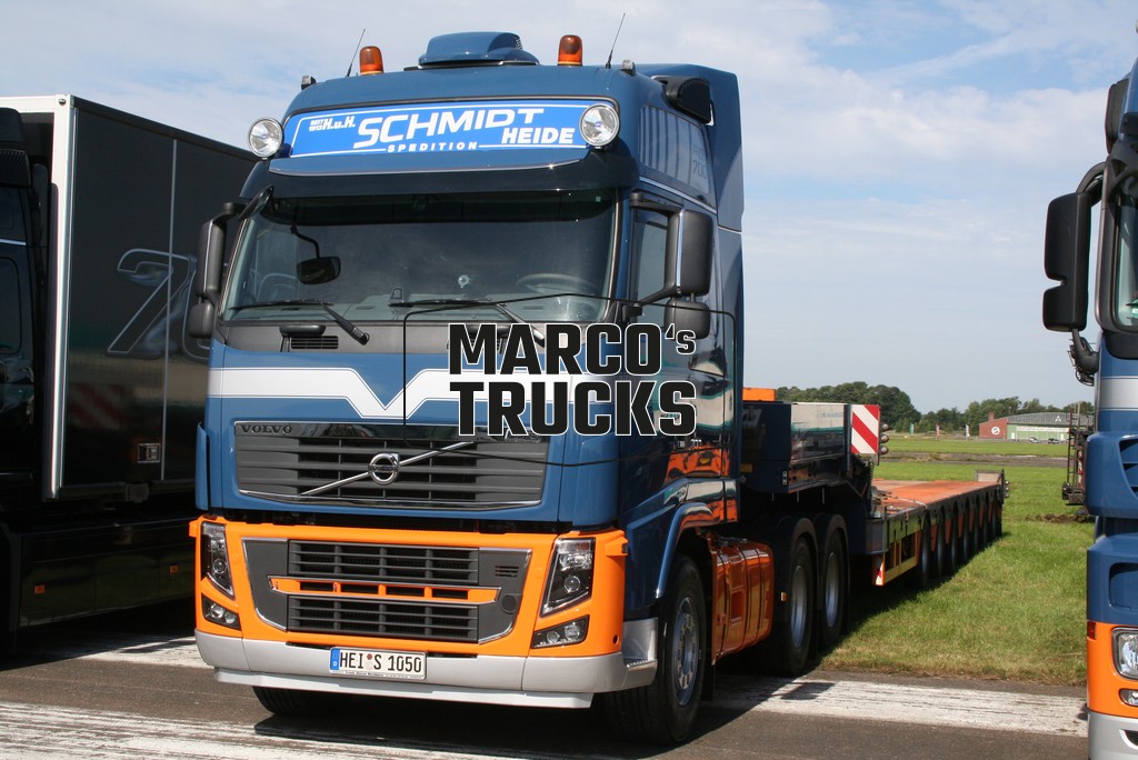 LKW Foto Volvo FH16 Tieflader trailer Deutschland blau SCHMIDT HEIDE #c9ek
