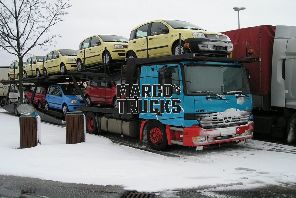 LKW Foto Mercedes-Benz Actros Autotransporter blau JW #d6ke