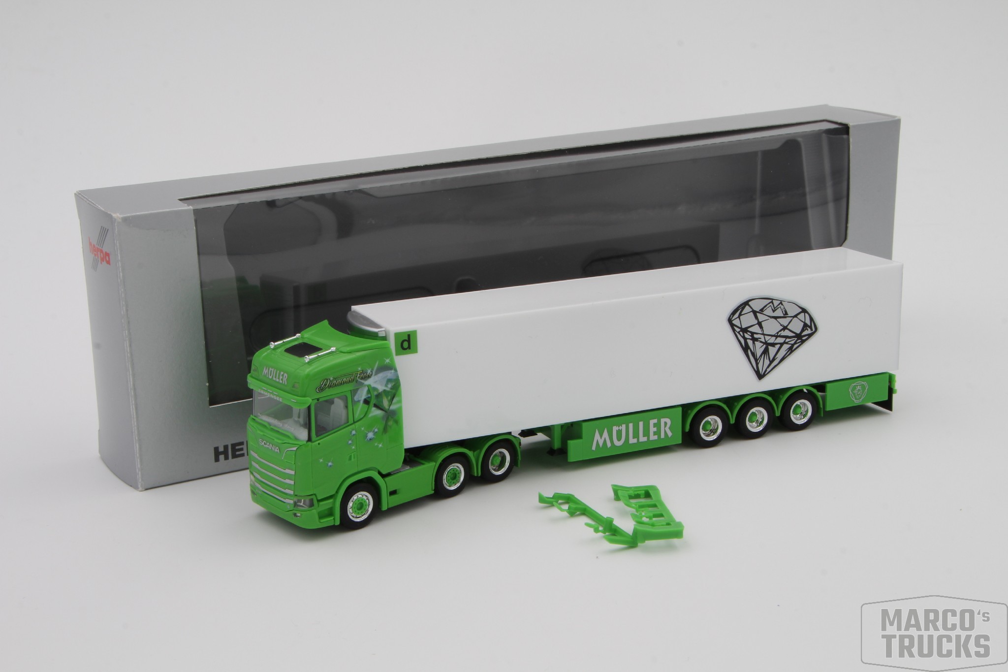 Herpa Scania CS20 Kühlsz. 3A/3a "Müller Ermensee Diamond Fever" Umbau ...