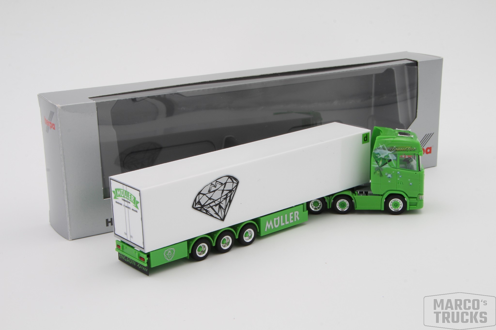 Herpa Scania CS20 Kühlsz. 3A/3a "Müller Ermensee Diamond Fever" Umbau ...