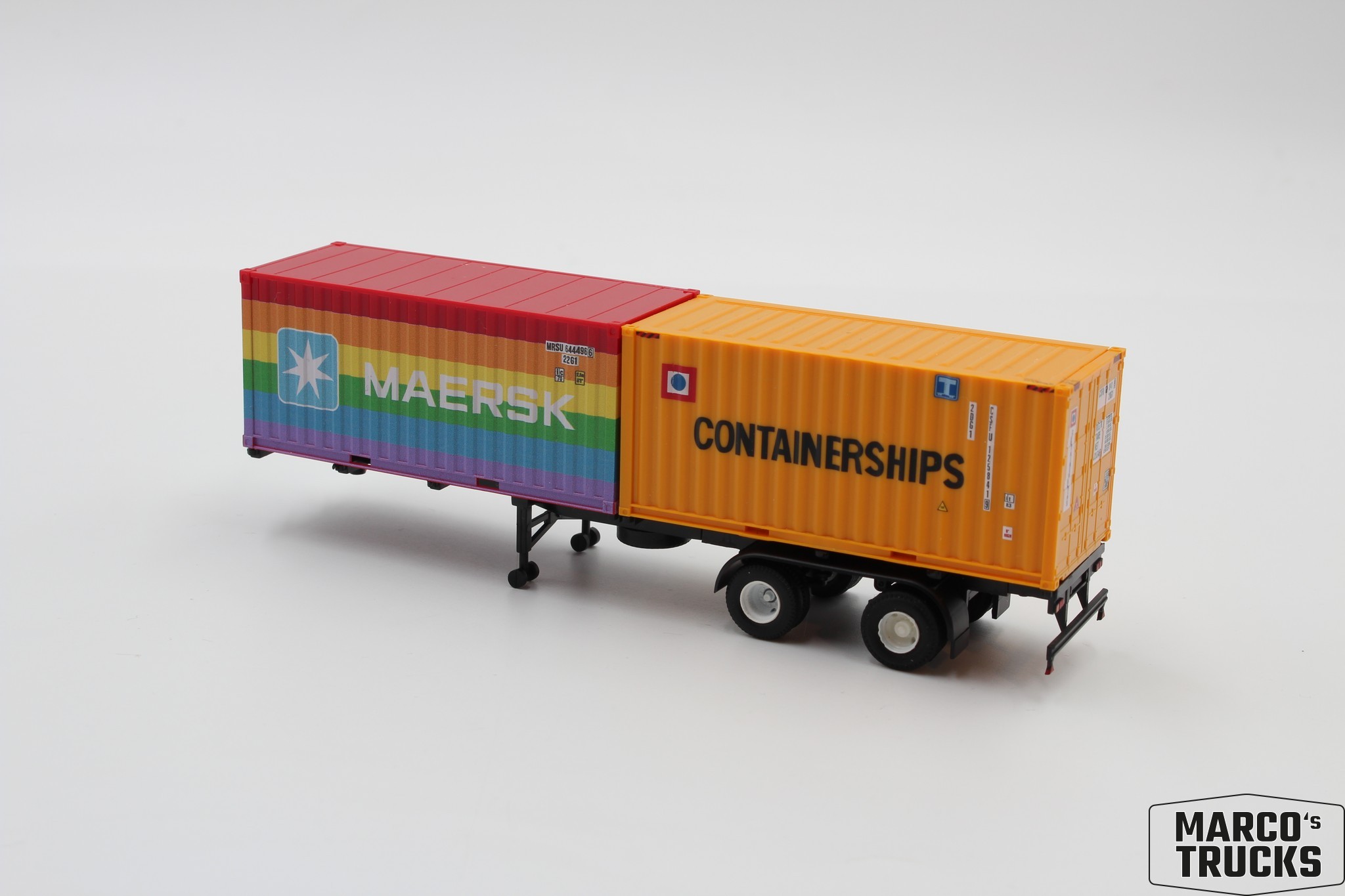 Herpa 2x 20ft Container auf Chassis „Maersk Containerships“ 1:87 /H22101