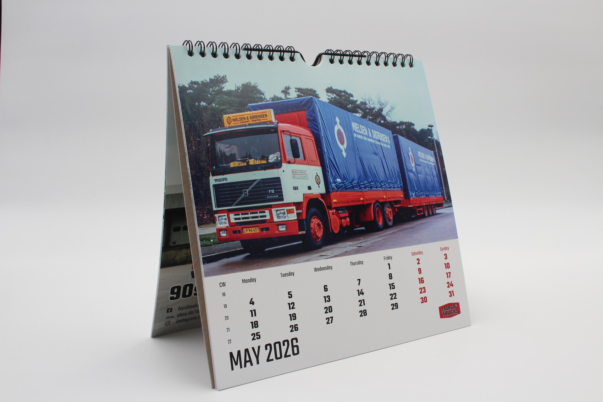 Marco's Trucks LKW Kalender 2026 - 90s Trucks from Denmark - 21x21cm /KL12