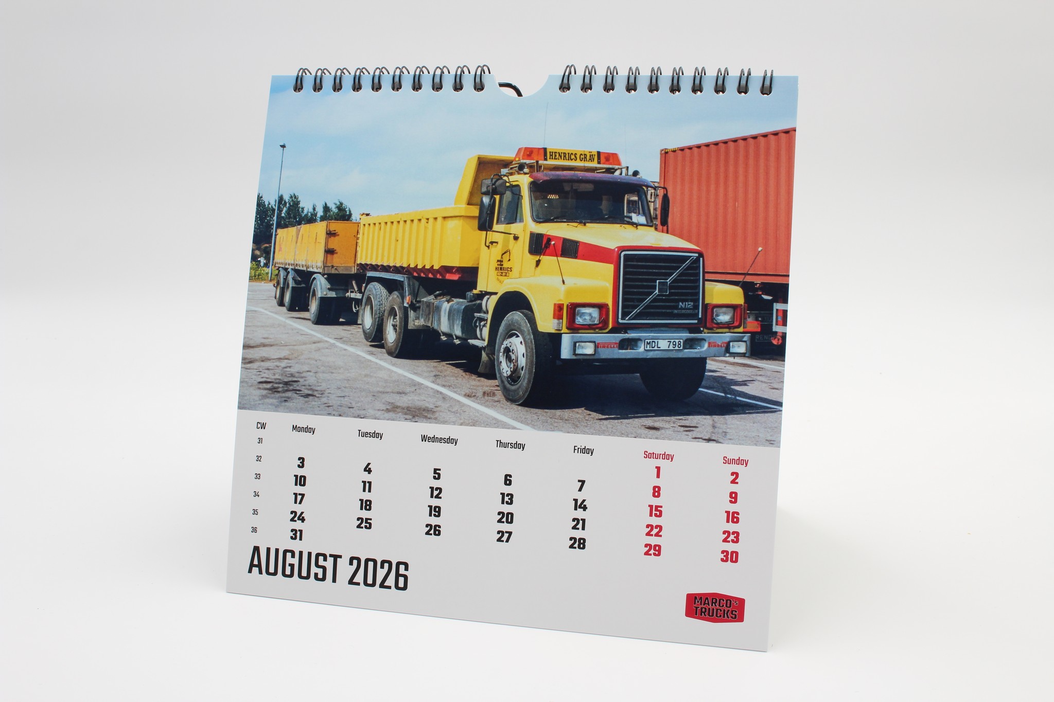 Marco's Trucks LKW Kalender 2026 - 90s Trucks from Sweden - 21x21cm /KL14