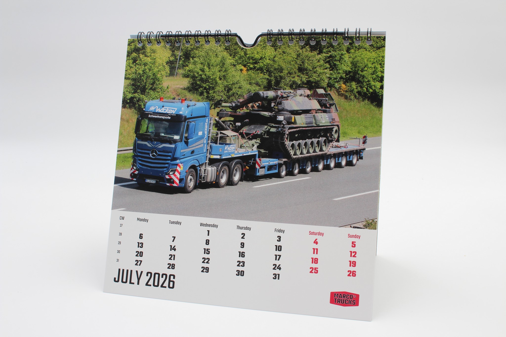 Marco's Trucks LKW Kalender 2026 - Schwertransport - 21x21cm /KL15