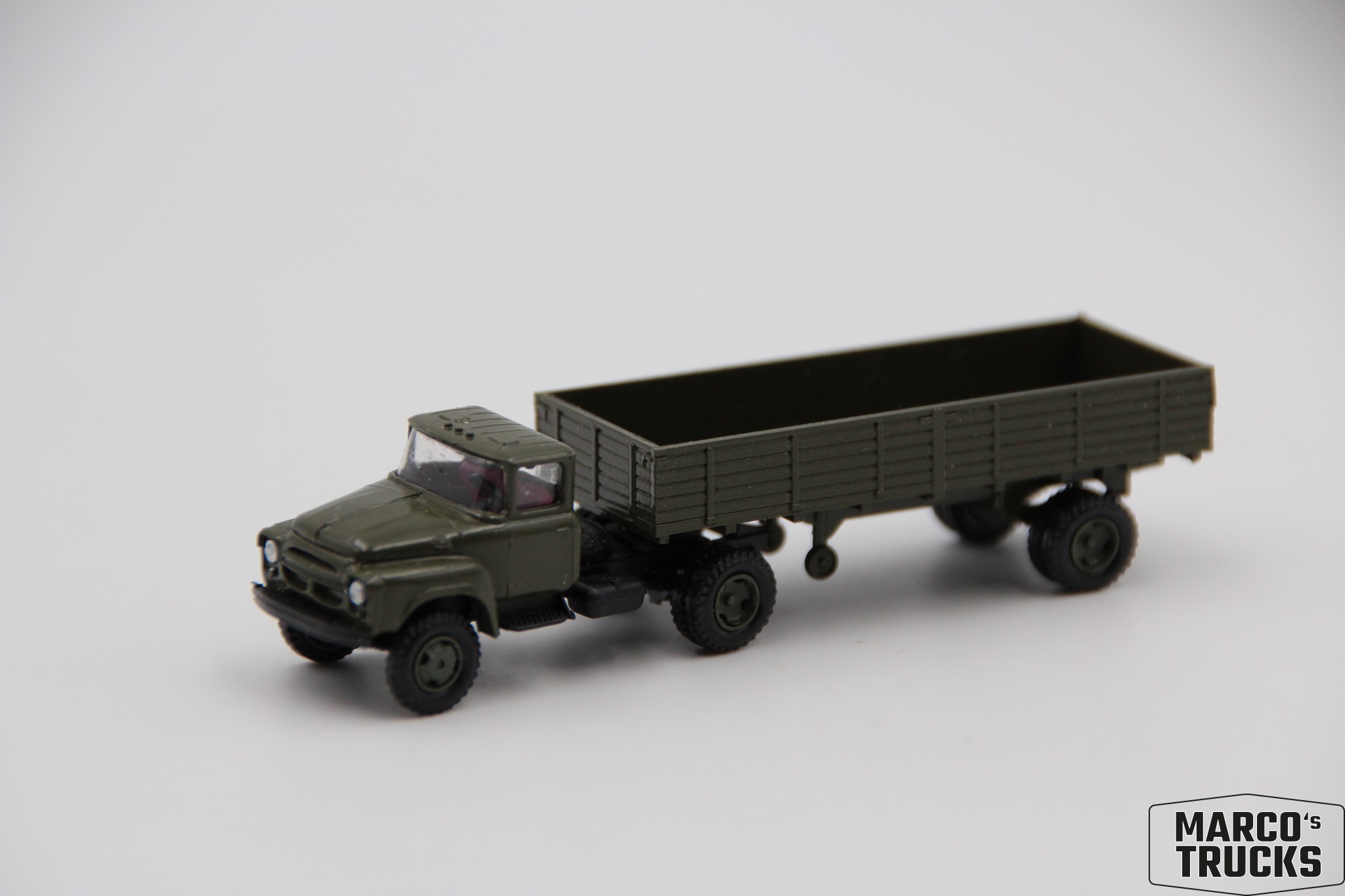 ZIL-130 Sattelzugmaschine Pritschenauflieger olivgrün Militär 1:120 TT ...