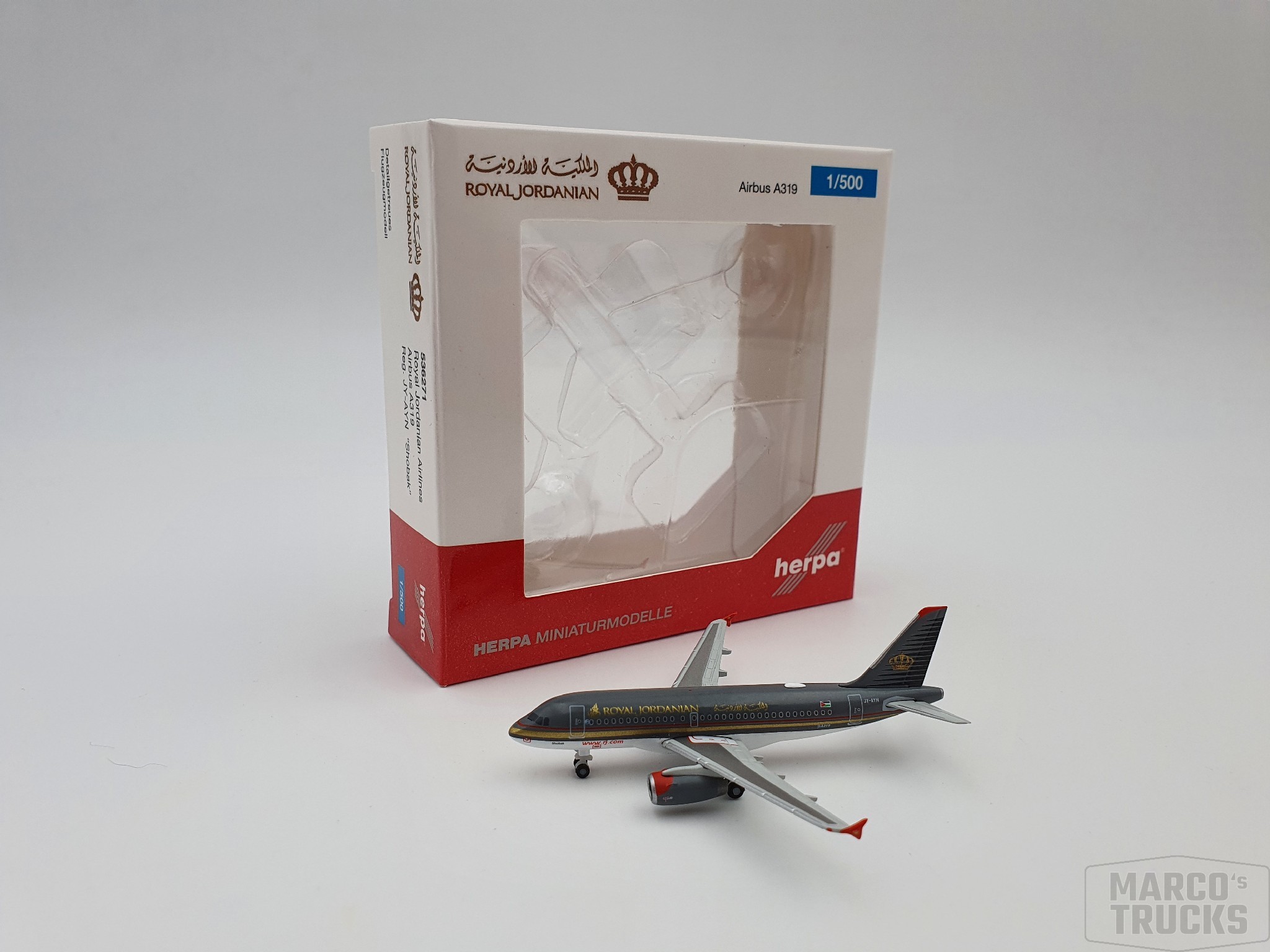 Herpa Royal Jordanian Airbus A319 1:500 Nr. 536271 /HN1833
