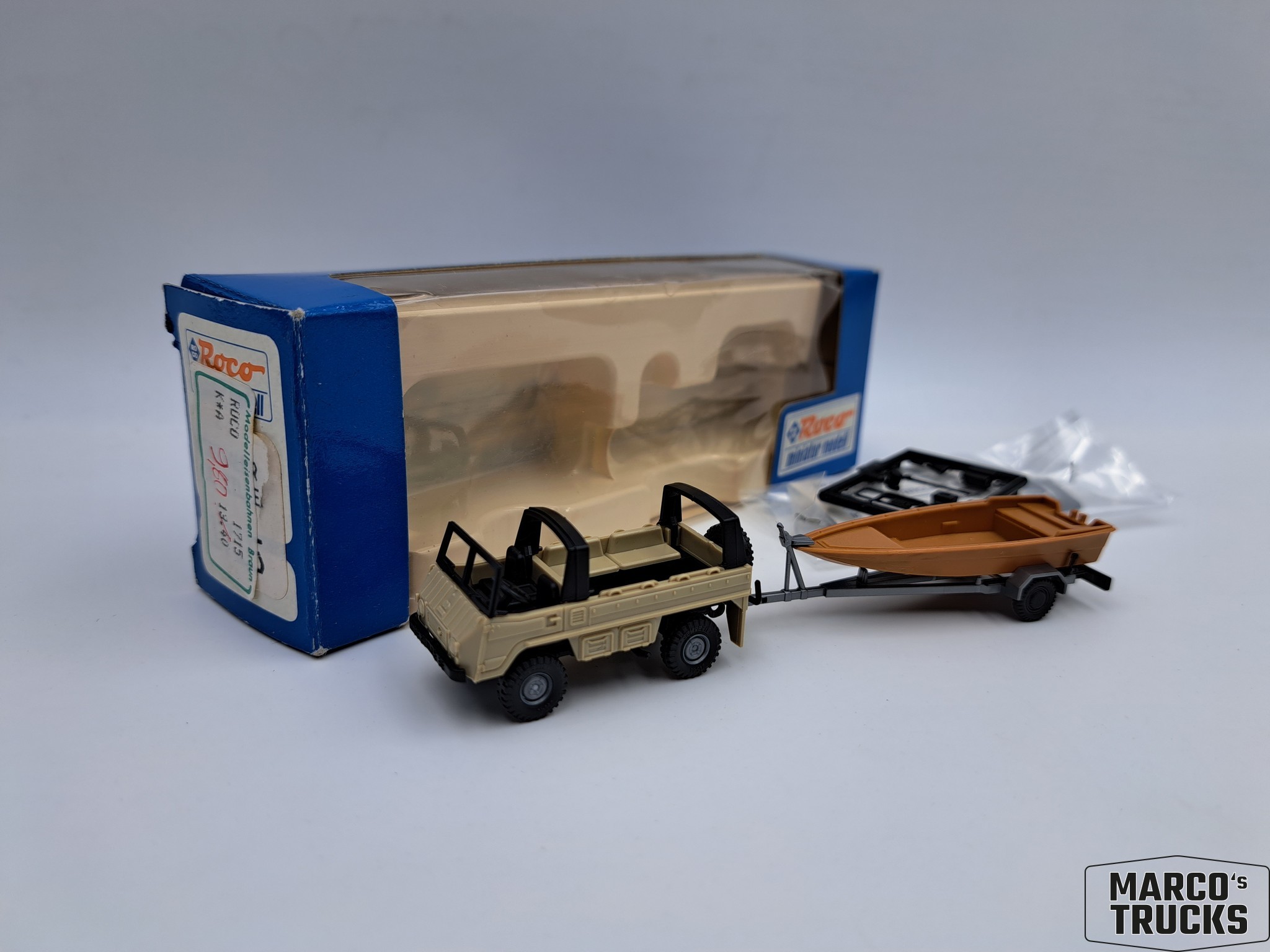 Roco Steyr Pinzgauer mit Trailer und Boot Zille Nr. 1715 - 1:87 - /ROB201