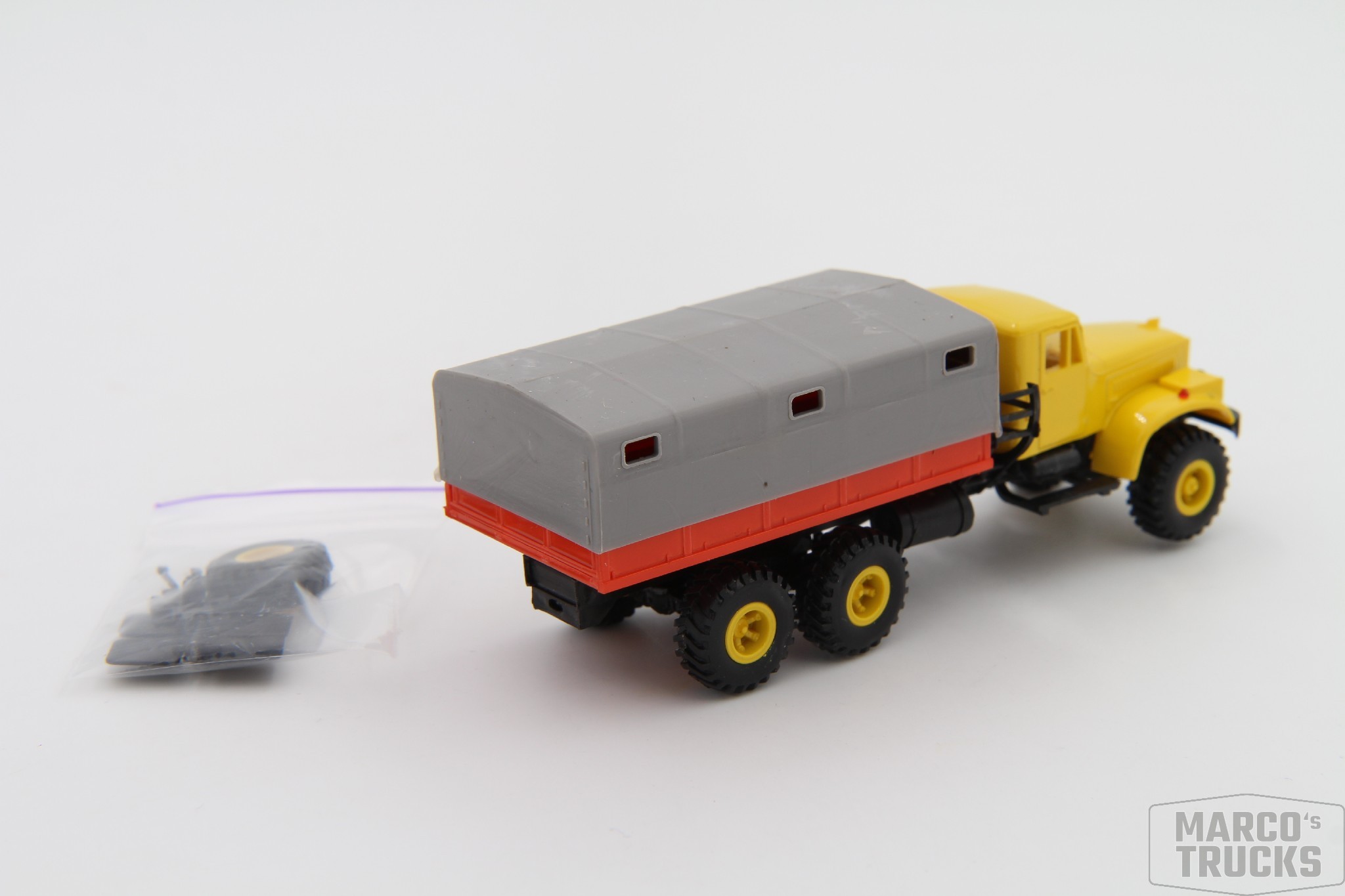 USM Models - KrAZ 255 B Pritsche/Plane orange/grau/gelb Kleinserie 1:87 ...