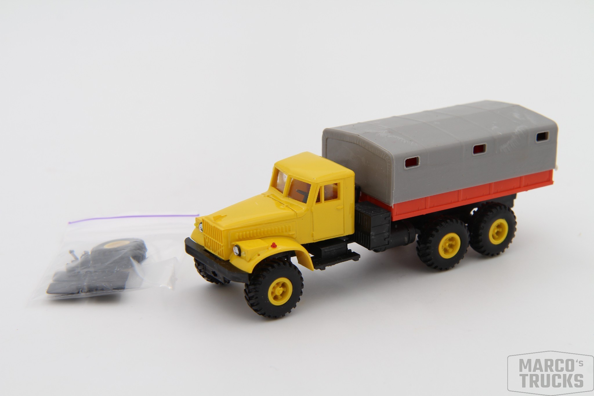 USM Models - KrAZ 255 B Pritsche/Plane orange/grau/gelb Kleinserie 1:87 ...